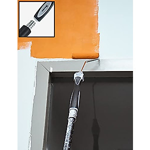 ROLLINGDOG Mini Roller - 4Inch Extender Multi Angle Long Handle with Velour Paint Cover for Detail Painting at Awkward Corners and Architrave, Behind Radiators(Overall Length 19In)