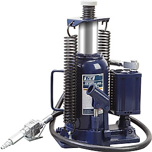 TCE TCE31001 Torin Pneumatic Air Hydraulic Bottle Jack with Manual Hand Pump, 20 Ton (40,000 lb) Capacity, Blue