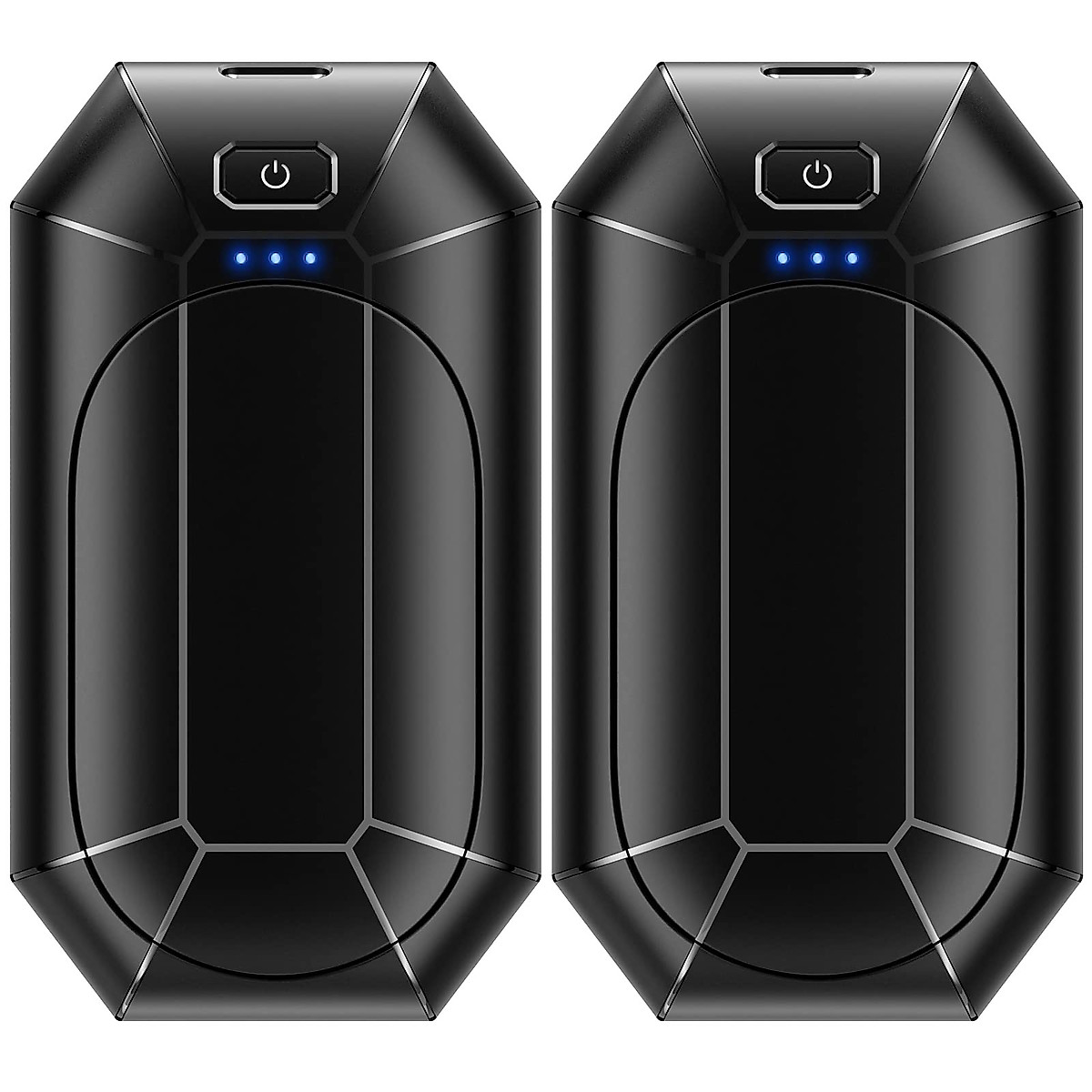 Hand Warmers Rechargeable, Dnaleao 2 Pack 4000mAh Electric Portable Pocket Heater, Heat Therapy Great for Outdoors, Hunting, Golf, Camping, Warm Gifts（Black）