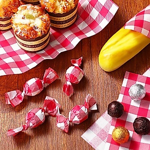 100 Pcs Deli Paper Sandwich Checkered Paper Oktoberfest Food Wrapping Grease Resistant Liner Papers Wax Paper Sheets Carnival Oktoberfest Decorations Barbecues Picnics 12 x 10 Inch (Red and White)