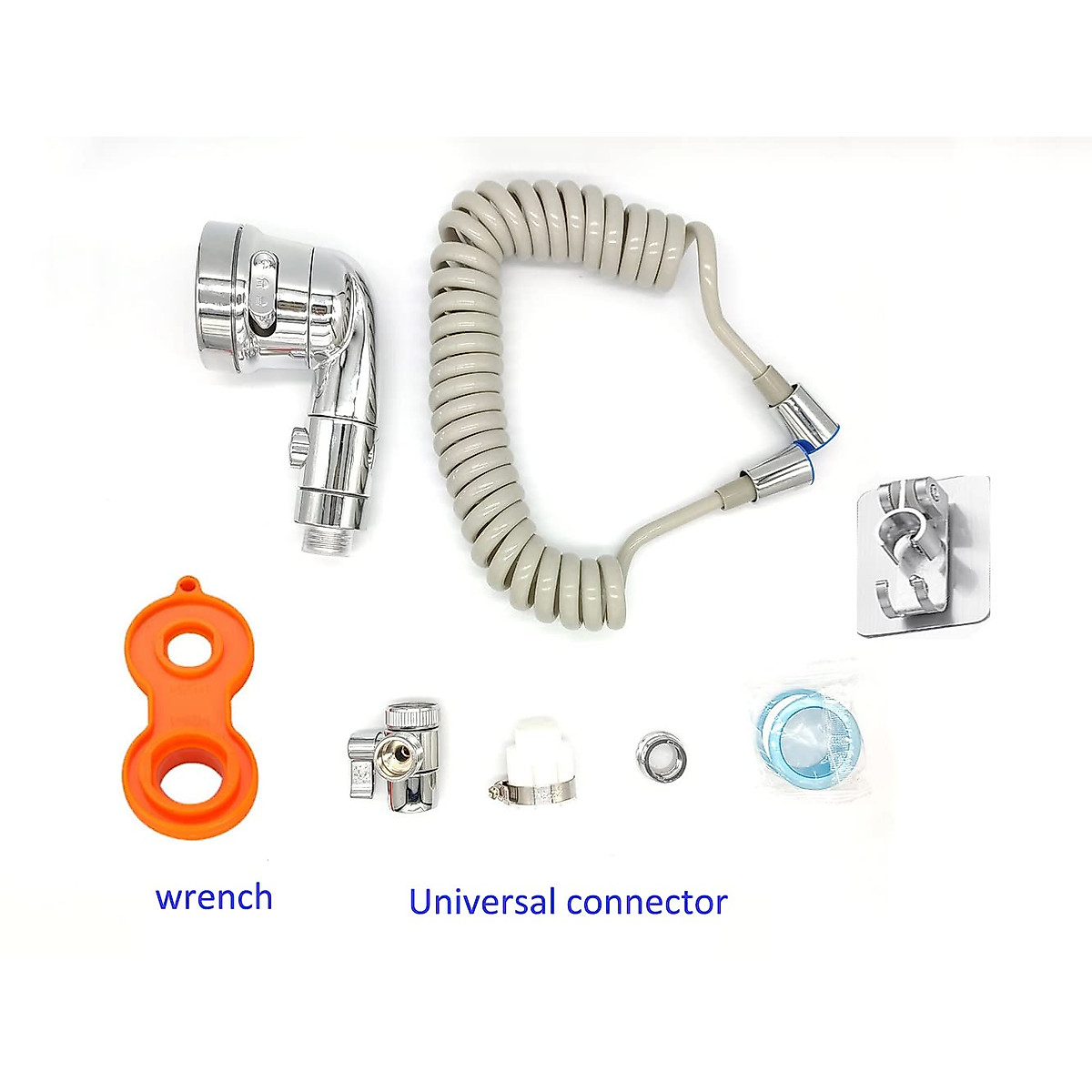 FLYYQMIAO Sink Faucet Hose Sprayer for Hair Washing Bathroom Sink Sprayer Rinser Attachement for Pet Dog Shower, Bathtub Faucet Shower Head Replacement for Baby Bath with 3 Settings & On Off Switch