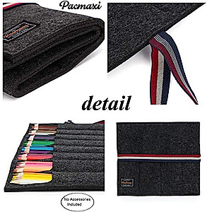 PACMAXI Pencil Holder Organizer 8 Slot, Felt Pencils Storage Organizer for Travel Drawing, Pencil Storage Case, Best Gift for boy, Boyfriend, student, kids. (No Pencil Included
