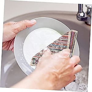 Cabilock 10pcs Color Stripe Square Scarf Microfiber Cleaning Rag Turkish Cotton Towels Turkish Cotton Bath Towels Microfiber Dish Towels Dish Rags Kitchen Dishcloth Hand Towel Cotton Towel