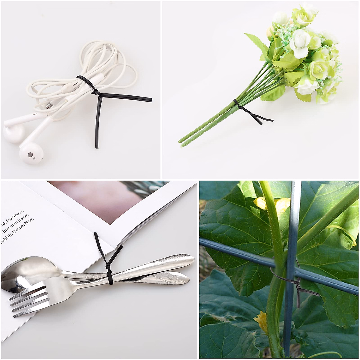 300 Pcs Twist Ties, Plastic 5" Twist Ties, Twist Ties for Bags, Wire Ties Reusable Twist Bread Ties for Household and Office Use