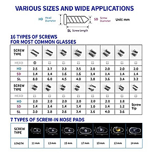 Upgrade Version Magnetic Eye Glass Repairing Kit, Eyeglass Repair Tool Kit with Compact Screw Box Include Nose Pads, Precision Screwdriver Set, Screws, Tweezer for Eyeglass, Sunglass, Spectacles Watch