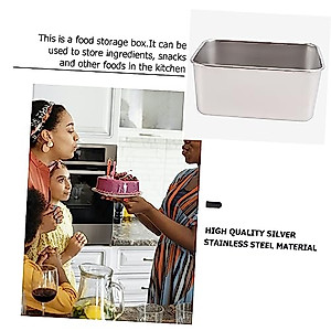 Hemoton Toast 2pcs Stainless Steel Square Box Non Stick Baking Pan Stainless Steel Food Containers Baking Dishes for Oven with Lids Baking s Bread Holder Organizer Cake Box Bread Box