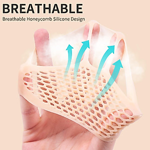 Metatarsal Pads for Women Shoes Ball of Foot Cushions Soft Gel Metatarsalgia Cushions Foot Pads for Ball of Foot Pain Relief Silicone Forefoot Pads for Women and Men(4 Pairs)