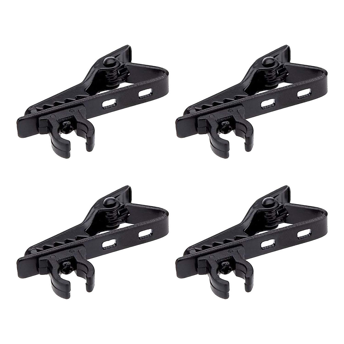 WHYHKJ 4pcs Metal Black Lapel Microphone Clip for Lavalier Lapel Microphone, 6mm