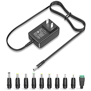 PERFEIDY 16V 2A 1.5A 1A Charger 32W Switching Power Supply Universal AC Adapter 16 Volt 2000mA 1500mA 1000mA Regulated Transformer Plug Cord with 10 Interchangeable Jacks DC Adaptor UL Listed