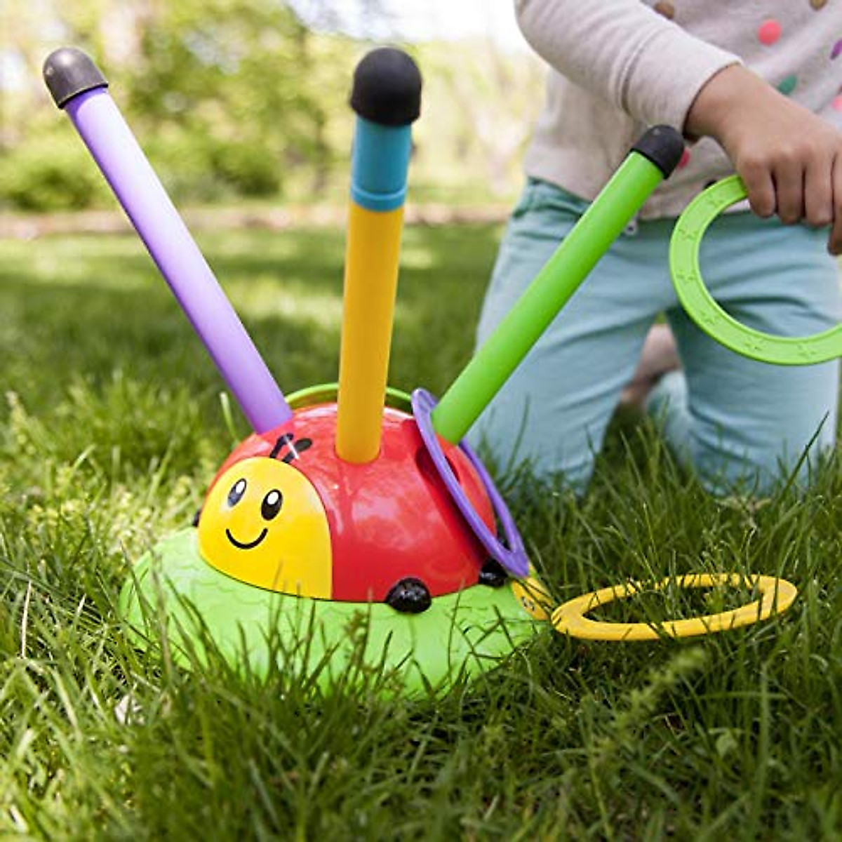 Fat Brain Toys 2 in 1 Musical Jump 'n Toss - 2-in-1 Musical Jump 'n Toss Active Play for Ages 4 to 6