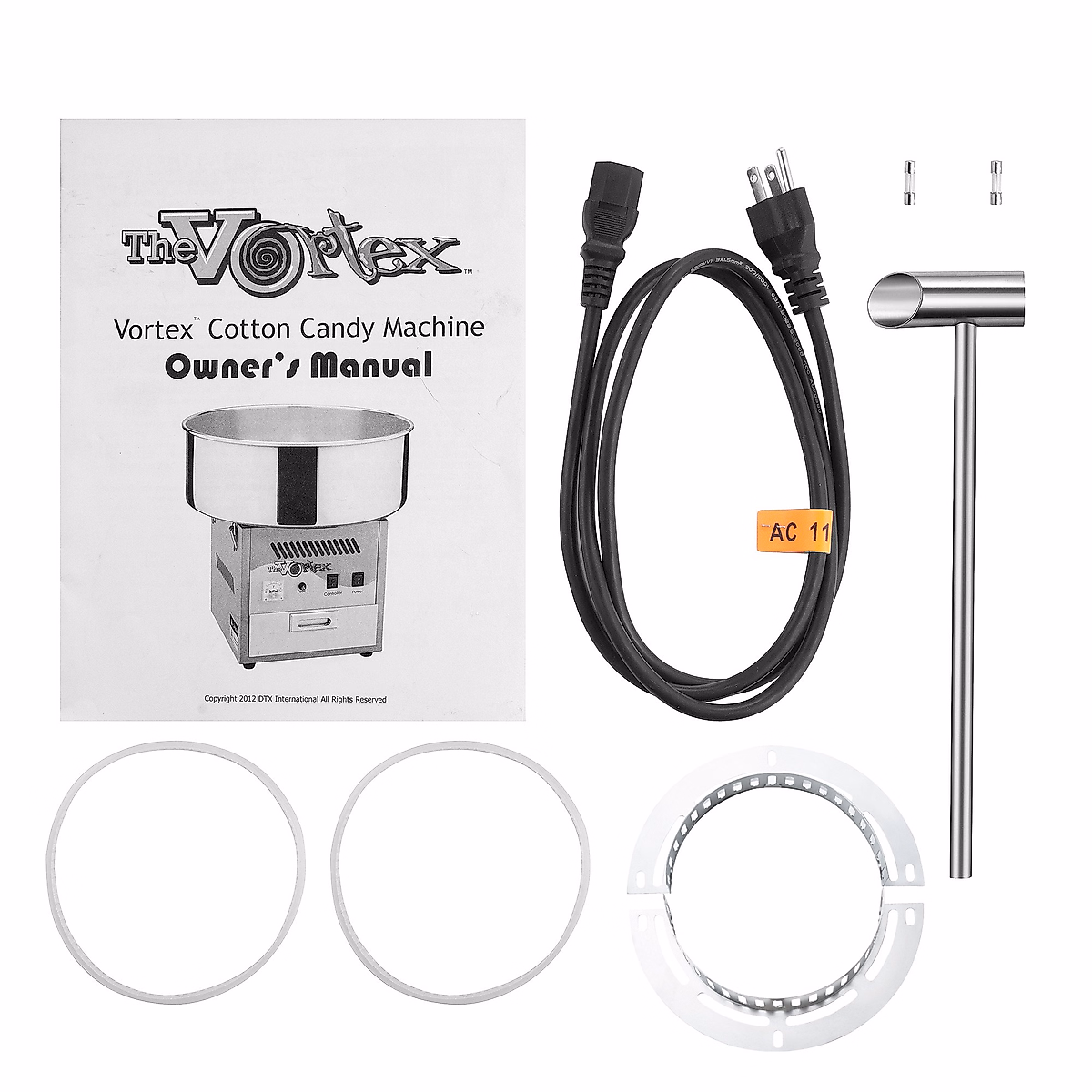 Cotton Candy Machine – 1000W Vortex Floss Maker with Stainless-Steel Pan - Uses Sugar or Hard Candy for Party Treat by Great Northern Popcorn (Pink)