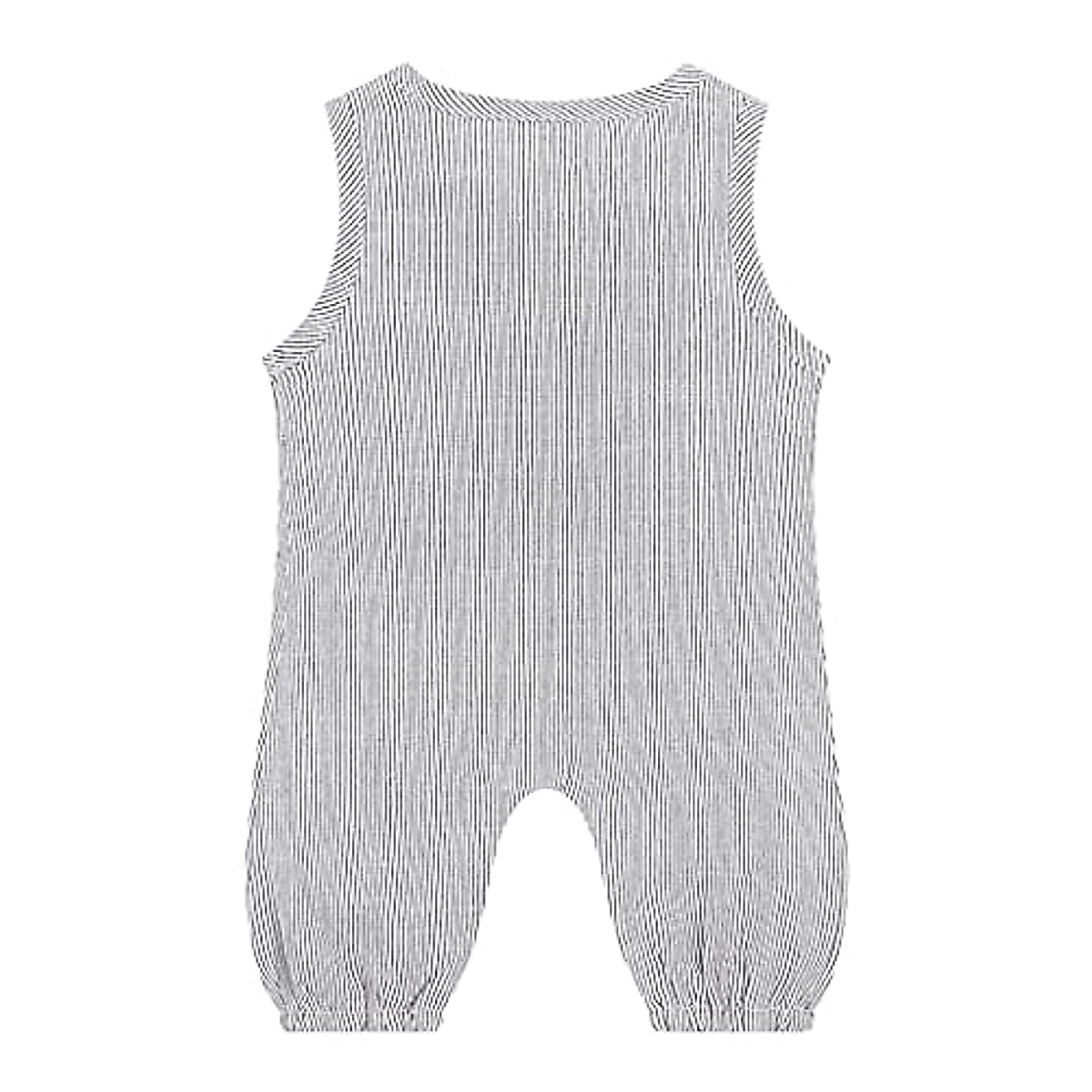 Symunnia Toddler Baby Summer Clothes Sleeveless Tank Bodysuit Stripe One Piece Jumpsuits Linen Romper Outfit(6-9months,Striae)