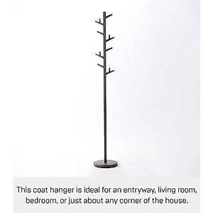 Yamazaki Home Coat Rack Tree/Standing Coat and Hat Hanger Steel One Size Brown