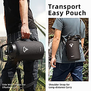 Topre 128oz Water Bottle Insulated, One Gallon Stainless Steel Vacuum Wide Mouth Water Jug Handle 18/8 Food-grade Double Wall Copper Plated Leak-Proof Thermo Mug for Outdoor Camping Family Trip