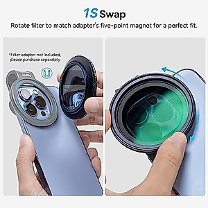 SmallRig 52mm Magnetic Variable ND Filter ND2-ND32 (1-5 Stops) No X Cross HD Optical Glass Waterproof Scratch Resistant Magnetic Adjustable Neutral Density Filter for Phone - 4215