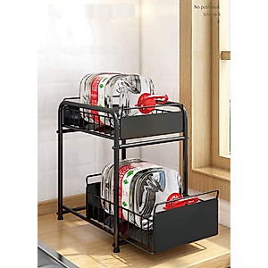 Pull-out Cabinet Organizer Under Sink Cabinet Organizer， with Sliding Storage Drawer, Large Size, Iron material