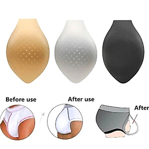 Men Bulge Enhancing Underwear Cup Sponge Pad for Underwear Swimwear Boxers Briefs Trunks Penis Enlargement Cup (Black Beige White)