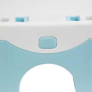 Kids Folding Step Stool for Kitchen, Bathroom Sink with Handle for Toddlers Boy & Girls, Toilet, Lightweight Plastic Potable Potty Training Stool and Seat-Turquoise