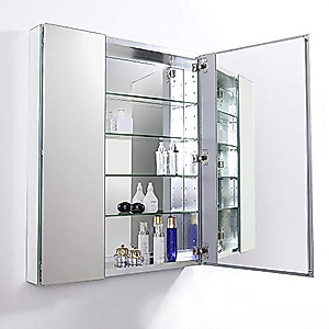 Fresca 30" Wide x 36" Tall Bathroom Medicine Cabinet w/Mirrors
