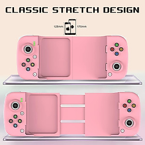 Megadream Mobile Game Controller Gamepad for iPhone iOS Android PC: Works with iPhone 15/14/13/12/11/X, iPad, Samsung Galaxy, TCL, Tablet, Call of Duty, Roblox - Directly Play (Pink)