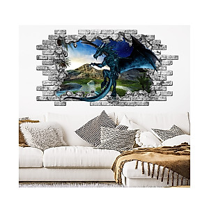 Dragon Wall Decal, Dragon Removable Vinyl Sticker, Dragon Wall Mural, Peel and Stick, Dragon Bedroom Decor C2136