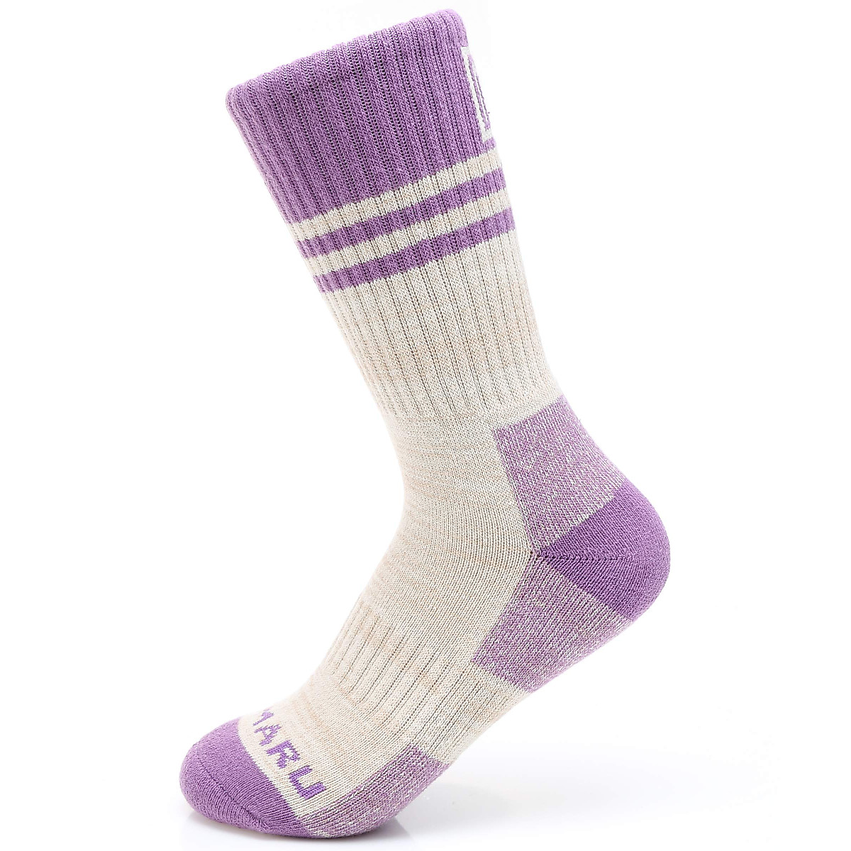 MIRMARU Women’s 5 Pairs Hiking Socks- Moisture Wicking Outdoor Athletic Sports Cushion Crew Socks (M231-MEDIUM)