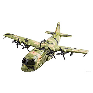 WolVolk Giant C130 Bomber Military Combat Fighter Airforce Airplane Toy with Lights and Army Sounds for Kids, with Mini Soldiers