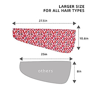 AIKAOS Microfiber Hair Towel Wrap for Women,Dries Hair 50% Faster,2 Button-Loop Closure,Children Set Absorbent Quick Dry Twisty Anti Frizz Towel for Curly,Long,Thick Hair((Lips))