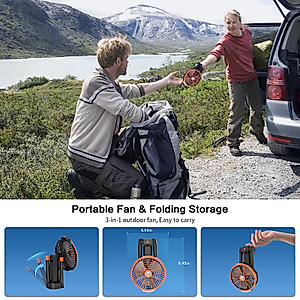 DGLK Camping Fan,10400mAh Battery Operated Fan for Camping,Rechargeable Fan with LED Lantern,120° Oscillating Portable Fan, Quiet Personal Fan for Picnics,Barbecues,Fishing,Travel and Indoors.