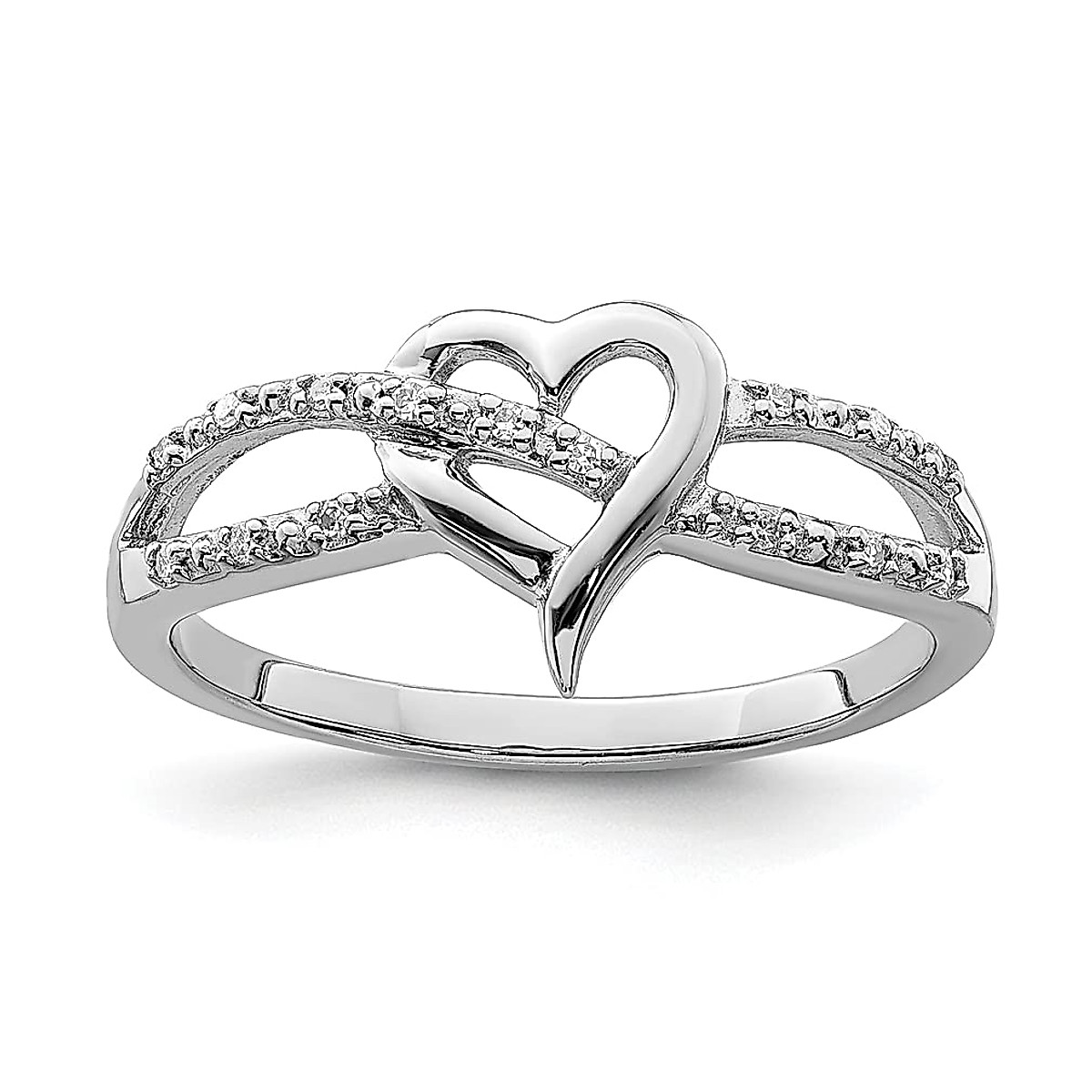 925 Sterling Silver Diamond Heart Ring Love Fine Jewelry For Women Gifts For Her