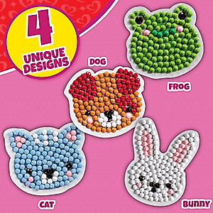 Kids Valentine's Day Cards - Pet Buddies Diamond Painting Kits (24ct)- Each Valentines Card Includes Pet Animal Gem Craft Activity & Sticker- Make Classroom School Exchange Gifts Fun for Boys & Girls