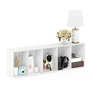 Furinno Luder Bookcase / Book / Storage , 5-Tier, White