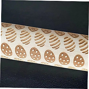 SHOWERORO Wooden Carved Embossed Rolling Pin Egg Pattern Baking Rolling Pins for Pasta Biscuit Dough Jelly Pancakes Pastries Pizza