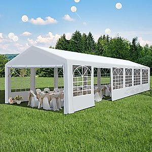 Raysfung 20' x 40' Heavy Duty Party Tent, Outdoor Large Wedding Tent with Removable Sidewalls Event Canopy Shelter for Birthday Party, Outdoor Event