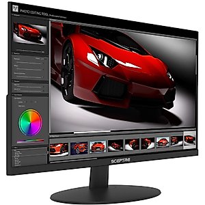 Sceptre E248W-19203R 24" Ultra Thin 75Hz 1080p LED Monitor 2x HDMI VGA Build-in Speakers, Machine Black (Wide Viewing Angle 178˚ (Horizontal) / 178˚ (Vertical) (Renewed)