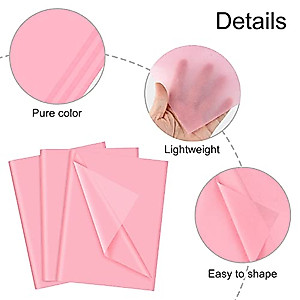 NEBURORA Pink Tissue Paper for Gift Bags 60 Sheets Pink Wrapping Tissue Paper Bulk 14 X 20 Inch Hot Pink Packaging Paper for Gift Wrap Filler Art Crafts DIY Birthday Wedding Baby Shower (Pink)