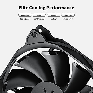 upHere 120mm Long Life Computer Case Fan Cooling Case Fan for Computer Cases Cooling,5-Pack,12BK3-5
