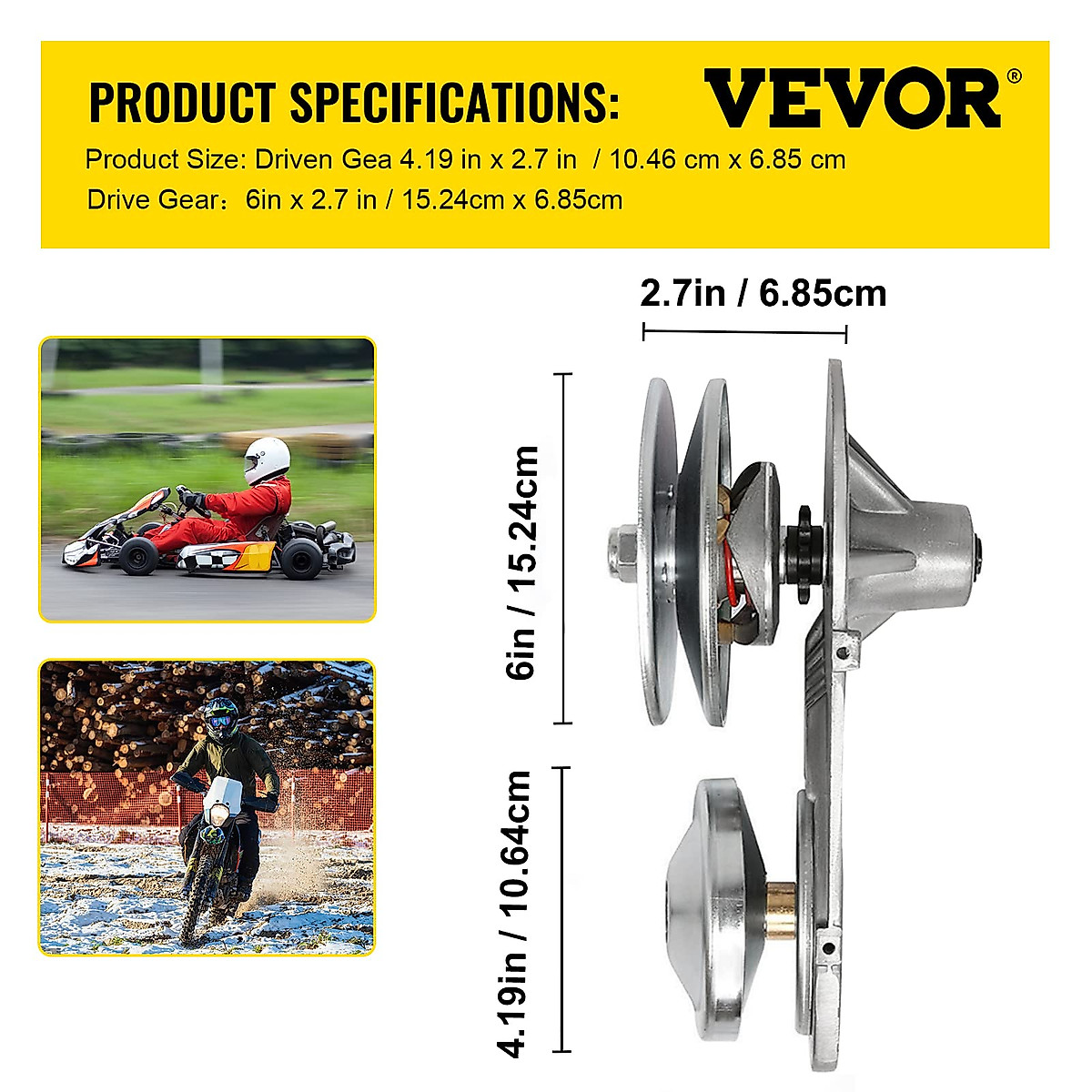 Mophorn Torque Converter CVT 2HP-7HP 3/4" Go Kart Clutch 212CC 30 Series Mini Bike 10T #40 41 Chain and 12T #35 Replacement Set TAV2 30-75 218353A Manco CVT Clutch Small Engine Drive Belt