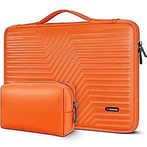 DOMISO 17 inch Laptop Sleeve with Handle Shockproof Waterproof EVA Protective Case for 17.3" Dell Inspiron/MSI GS73VR Stealth Pro/IdeaPad 320 321/HP Envy 17/LG Gram 17"/ROG Strix GL702VS, Orange