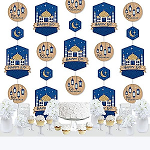 Big Dot of Happiness Ramadan - Eid Mubarak Party DIY Dangler Backdrop - Hanging Vertical Decorations - 30 Pieces