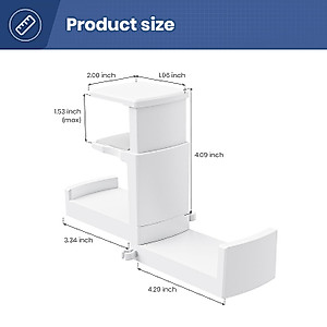 Dual Headphone Stand Holder - EURPMASK 2 in 1 PC Gaming Headset Hooks, 360 Degree Rotating Headphone Hanger with Adjustable Clamp & Cable Clip Organizer, Headset Mount Under Desk Earphone Clamp-White