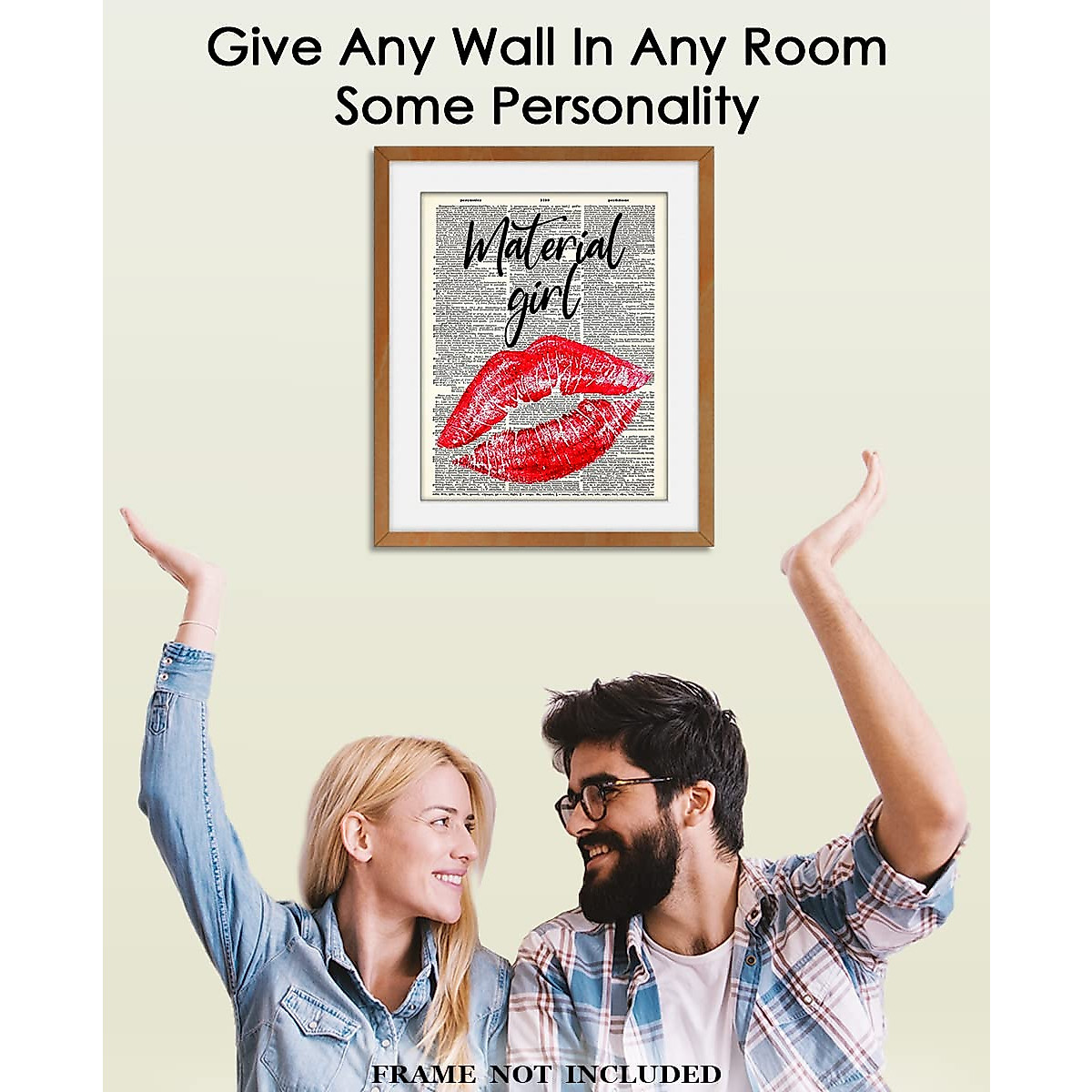 Positive Affirmations Wall Decor for Kids: "Material Girl" Madonna Dictionary Wall Art Print 8x10 Inspirational, Motivational Poster & Motivational Wall Art Office Decor for Men & Women