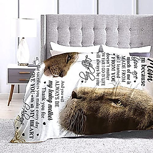 MOTNSA Blanket to My Mom from Son Printed Quilts Fleece Blankets Birthday Gift Ultra-Soft Micro Light Weight Warm Bed Plush Throw Blanket (to Mom from Son, 50"x60")