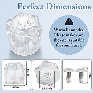 LIBERAQUAR Shower Knob Replacement, Compatible with Phoenix Mobile Home Sink Tub Shower, Acrylic Bathtub Knobs Parts, Clear Faucet Handles with 17pt Spline Point Broach Center Hole(1 Pair)