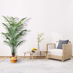 6ft Artificial Palm Plant, Pre-Potted Artificial Plant with Realistic Moss, Built-in Metal Wire, Using Injection molding Technology, Housewarming Gift, Office Home Decoration 2 pc