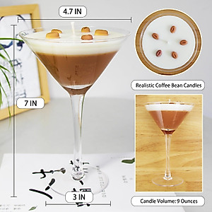 Poranlem Espresso Martini Candle Home Scented Aromatherapy Candles Gift for Coffee Lovers 9 Oz 70 Hours of Burn Time Single Wick Birthday Valentine Christmas Room Decor