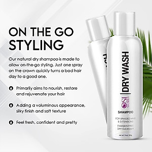 Her Imports OSI Works Dry Wash Shampoo – Water-free Dry Shampoo - Spray Bottle For Hair Dirt Removal - Travel Size Dry Shampoo - Waterless Shampoo Spray