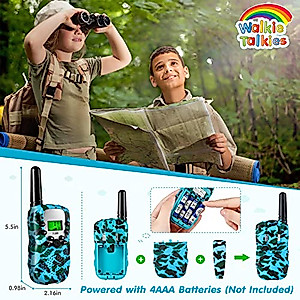GINMIC Walkie Talkie for Kids, Toys for 3-12 Year Old Boys Girls with Backlit LCD Flashlight, Kids Walkie Talkies Long Range 22 Channels 2 Way Radio for Hiking Camping, Xmas Birthday Gift Present