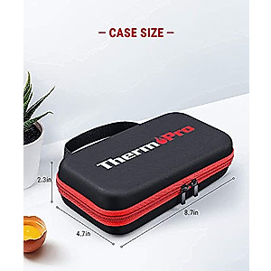 ThermoPro TP17H Digital Meat Thermometer with 4 Temperature Probes+Official ThermoPro Carrying Case for TP-16, TP-16S, TP-17,TP-17H