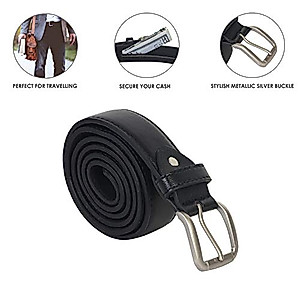 Men's Black Leather Money Belt Sizes 32 Through 56 (34)